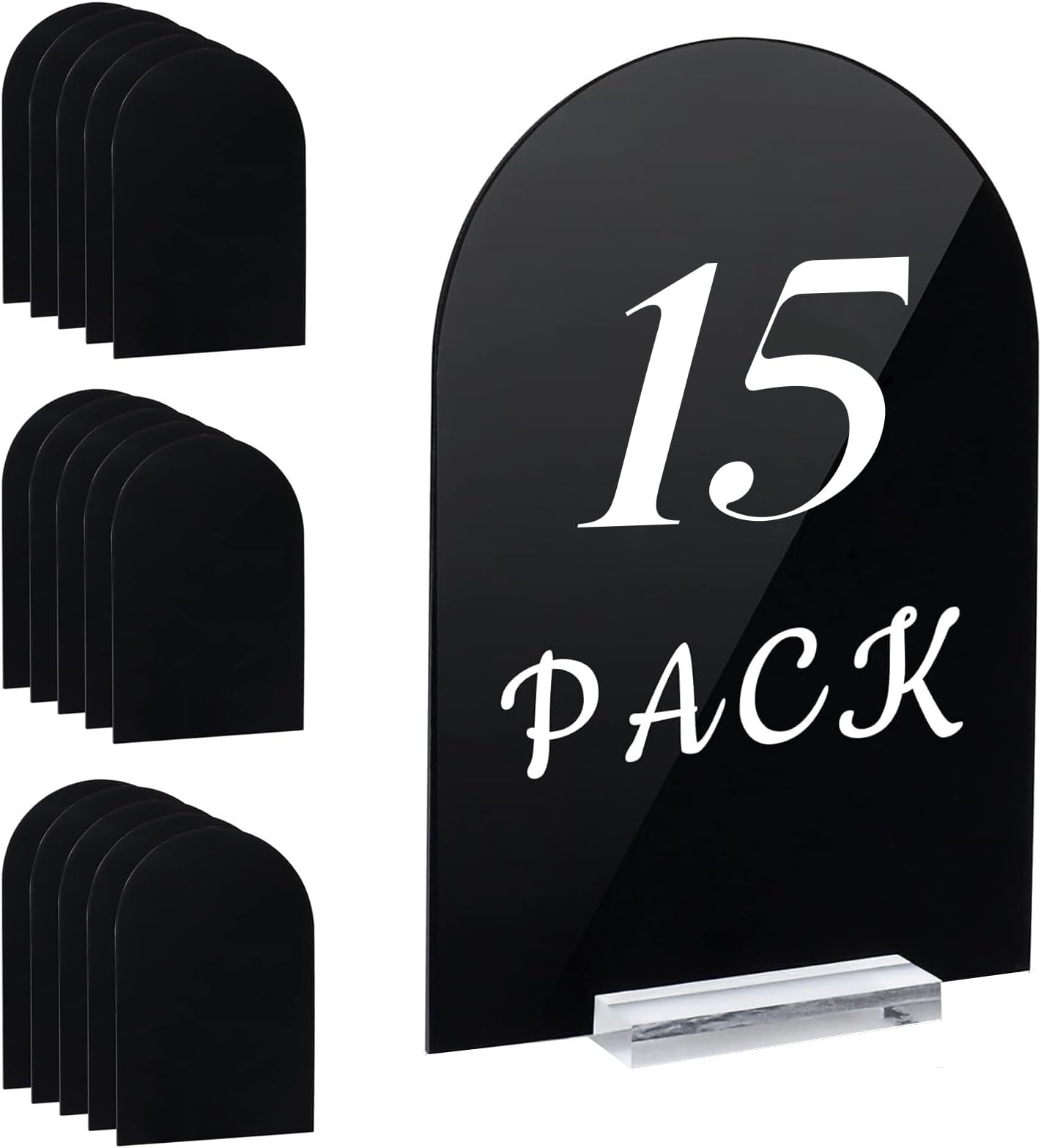 Amazon.com: 5x7 Inch Black Arch Acrylic Sign with Stand | 10 Pack Blank ...