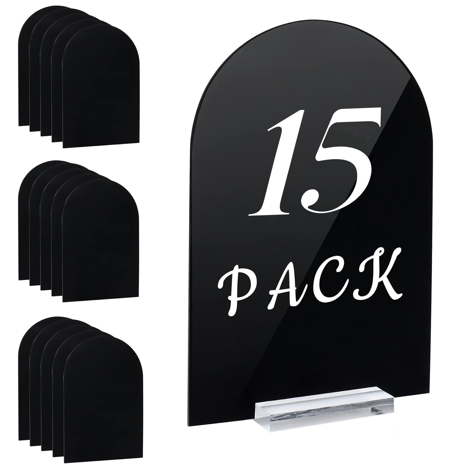 Amazon.com: 15Pack Black Arched Acrylic Signs with Clear Stands, 4x6 ...