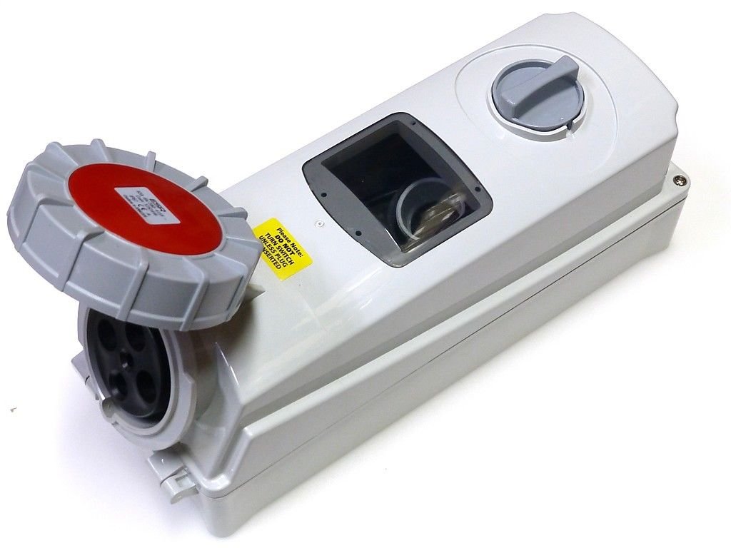 Buy 63 amp switched interlock 4 pin socket with din rail for MCB RCD ...