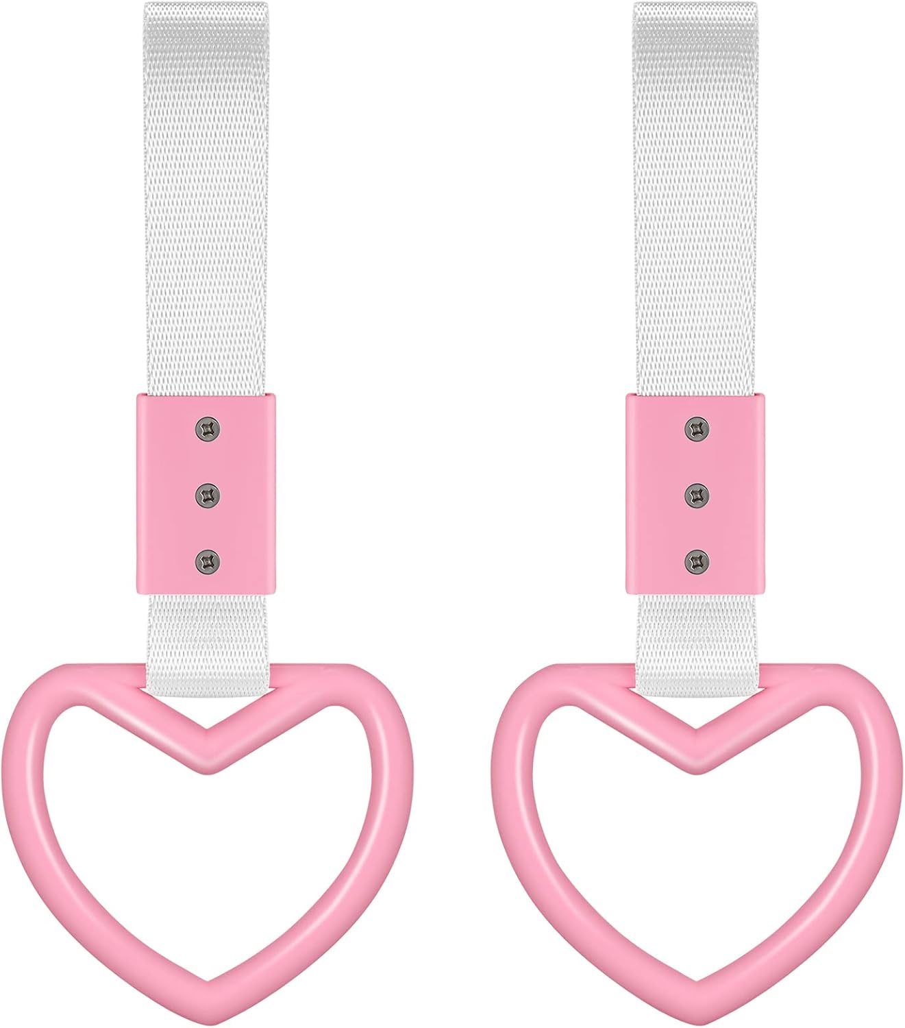 Amazon.com: 2 Pieces Rings Heart Shaped Car Handle Straps Drift Charm ...