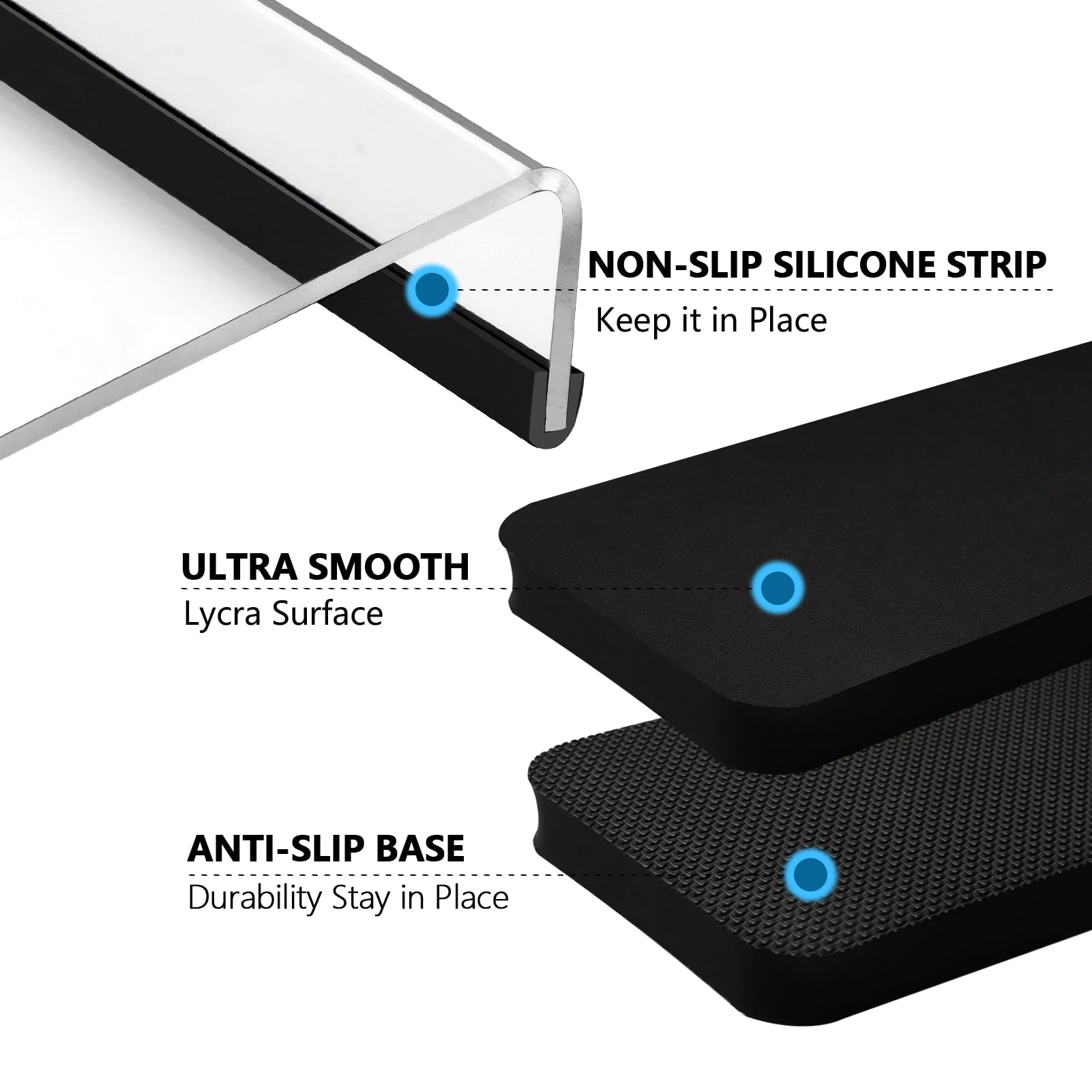 Snapklik.com : Clear Keyboard Wrist Rest And Keyboard Stand Set ...