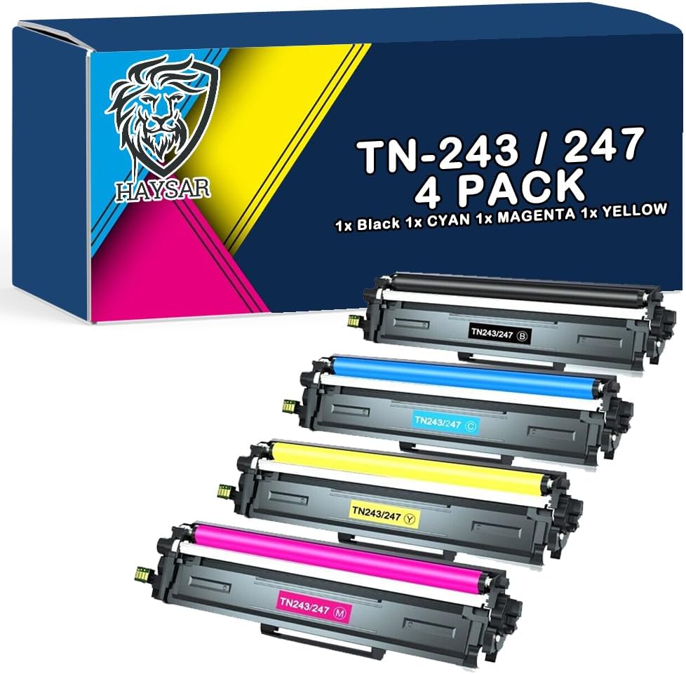 Brother Printers TN-247 TN-243 CMYK Replacement Toner Cartridge 4-Pack ...