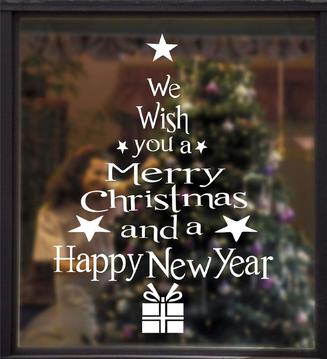 Merry Christmas Quotes Wall Decals,Happy New Year Wall Sticker Large ...