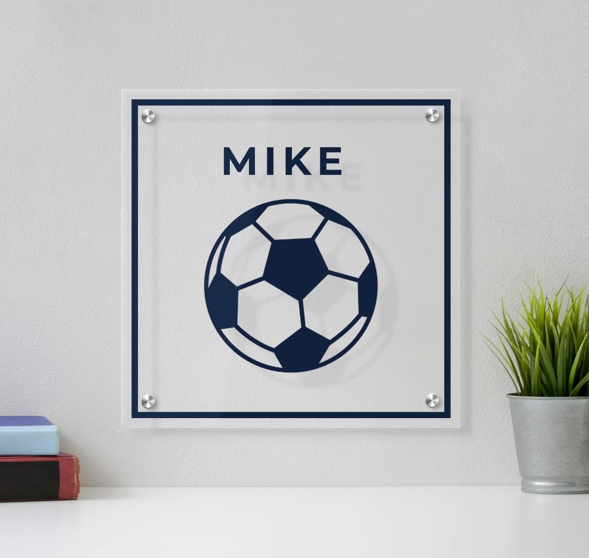 Amazon.com: Personalized Acrylic Name Sign for Wall Decor for a Soccer ...