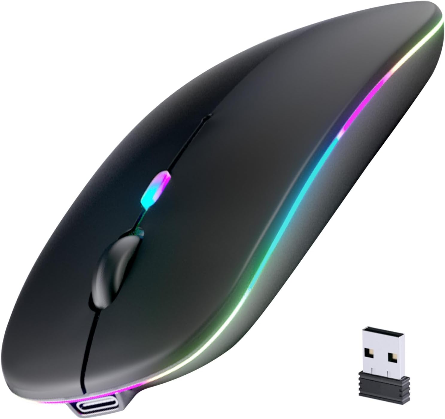 Amazon.com: CHHI Wireless Mouse with Bluetooth, USB-A, USB-C Receiver ...