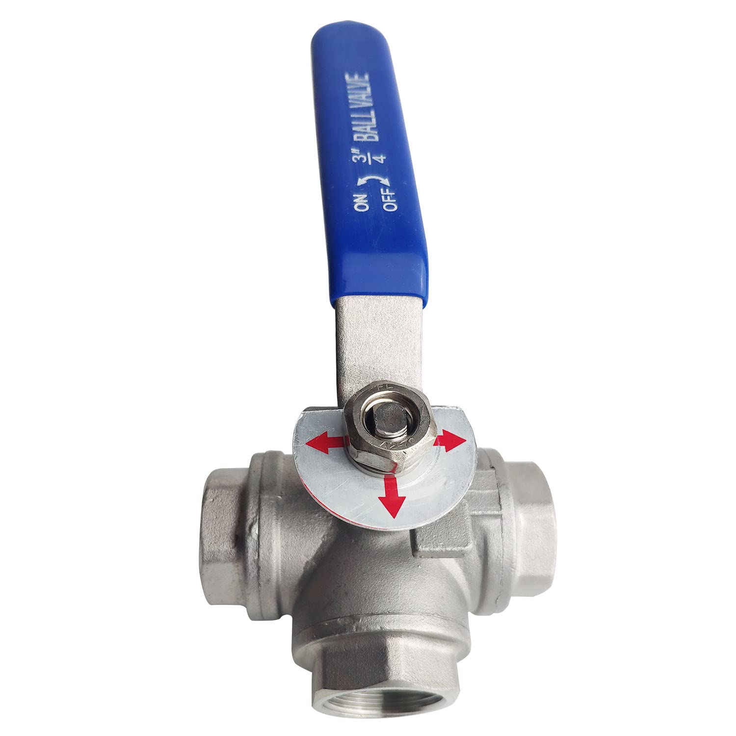Snapklik.com : LOZOME 3/4" NPT Female T-Type 3-Way Ball Valve Heavy ...