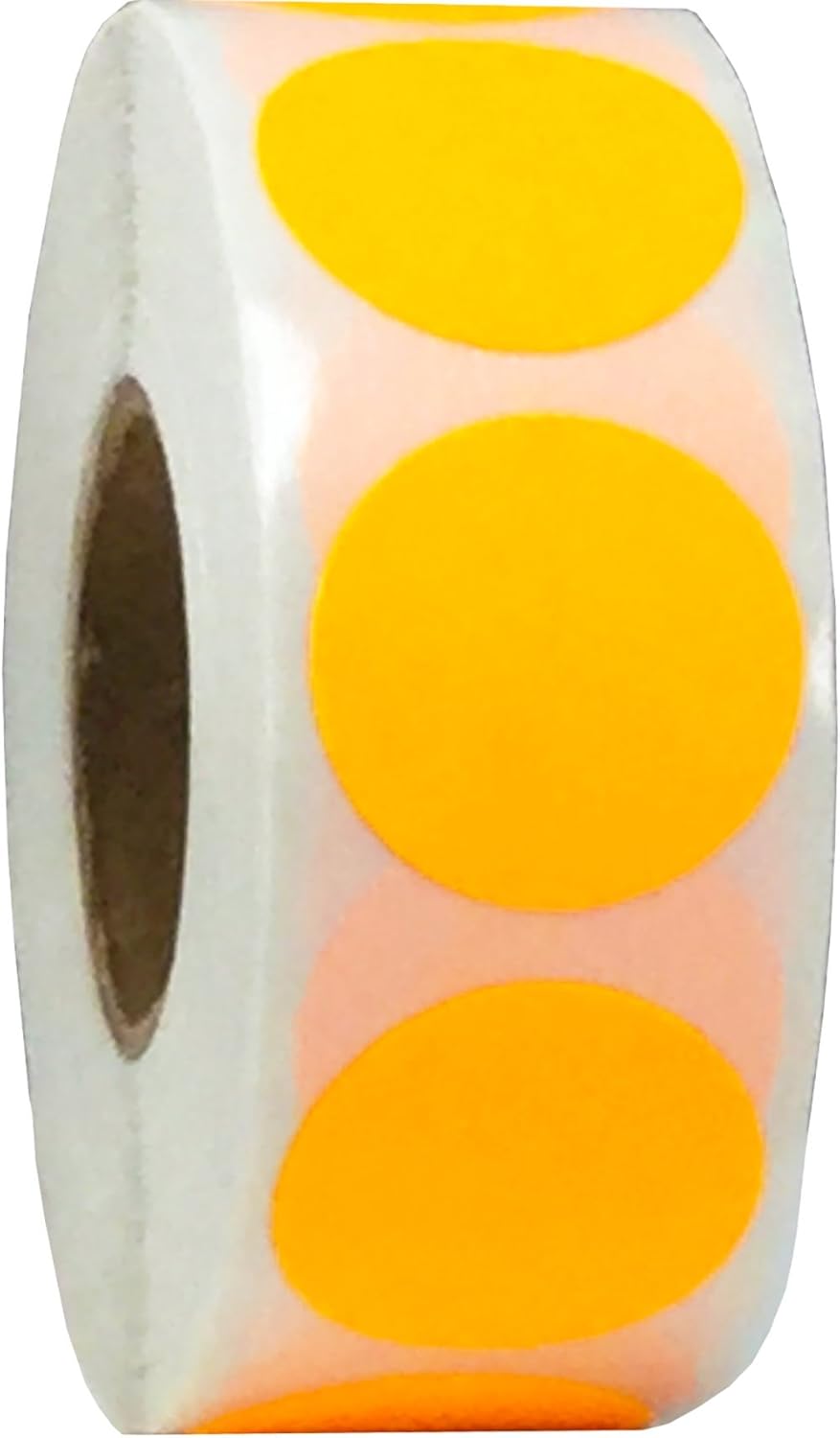 Fluorescent Orange Color Coding Dot Labels 19.1 mm 0.75 Inch Round 500 ...