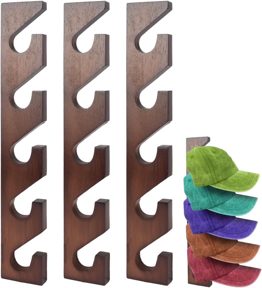 Amazon.com: SOEWIOU 3 Pcs Hat Rack for Baseball Caps, Wall Mounted ...