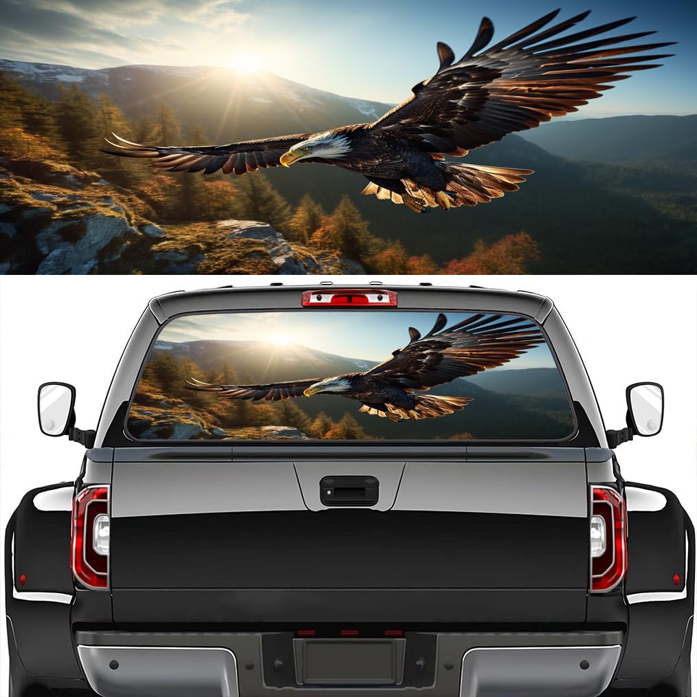 Amazon.com - Cool Eagle Decals for Truck Beautiful Feather Morning ...