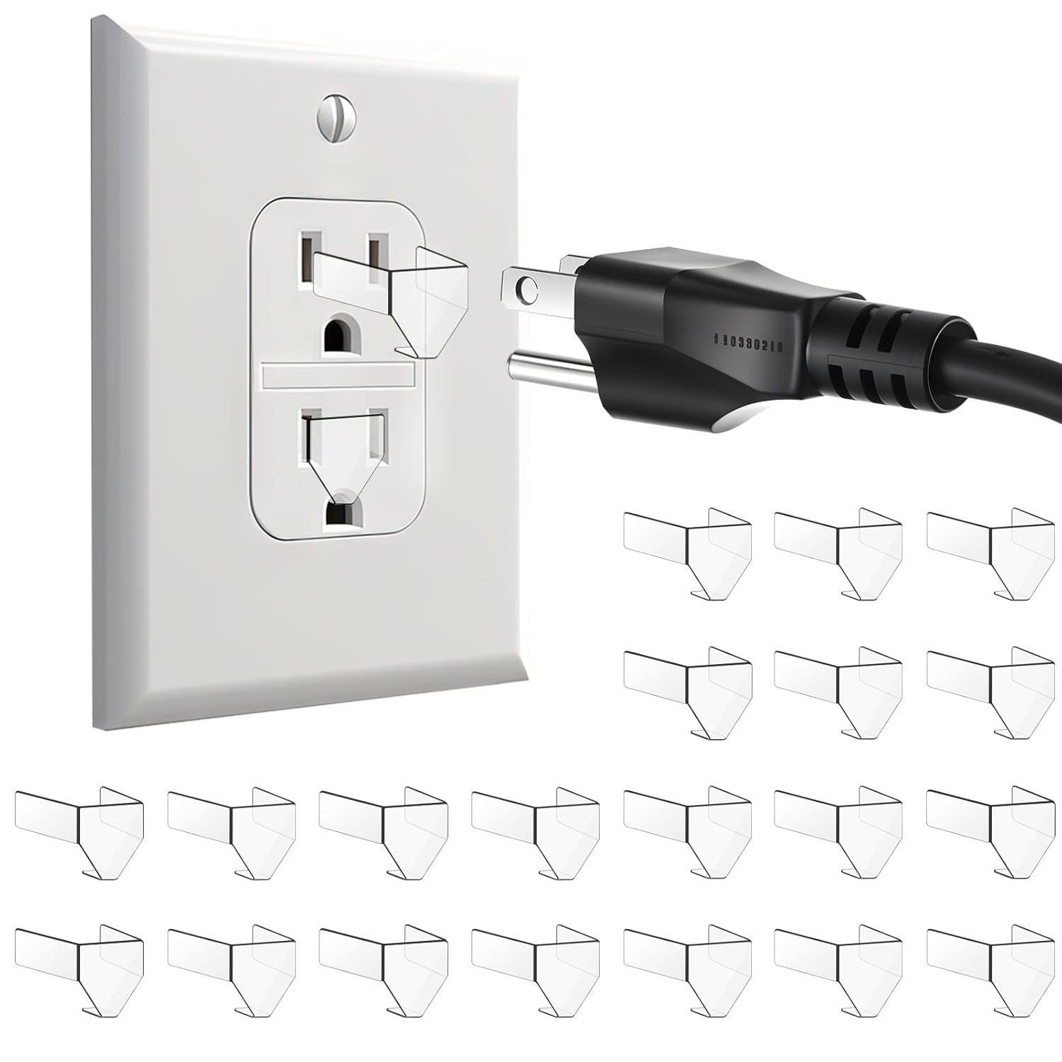 JIYIN 20 Pcs 3 Prong Loose Outlet Fix Plug, Plastic Socket Outlet ...
