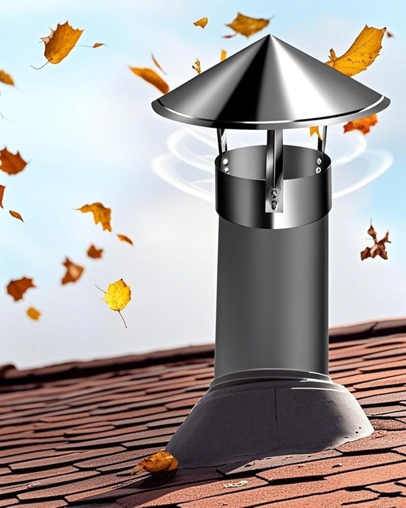 Round Chimney Cowl Roof Rain Guard, Durable Outdoor Topper for Brick ...