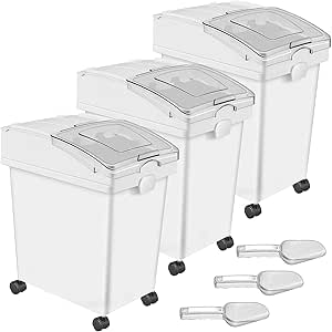 Amazon.com: Flour Storage Container Ingredient Bins, 6.6 Gallons Flour ...