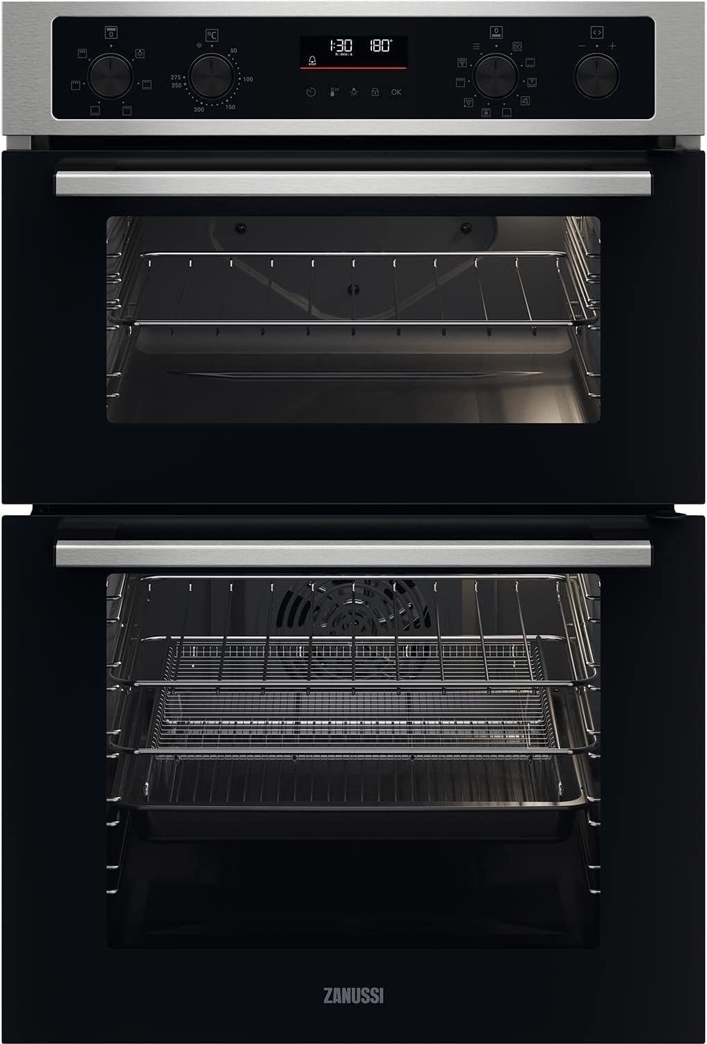 Zanussi Series 40 Airfry Built-in Double Oven ZKCNA7XN, 61L Capacity, Catalytic Cleaning, LED ...