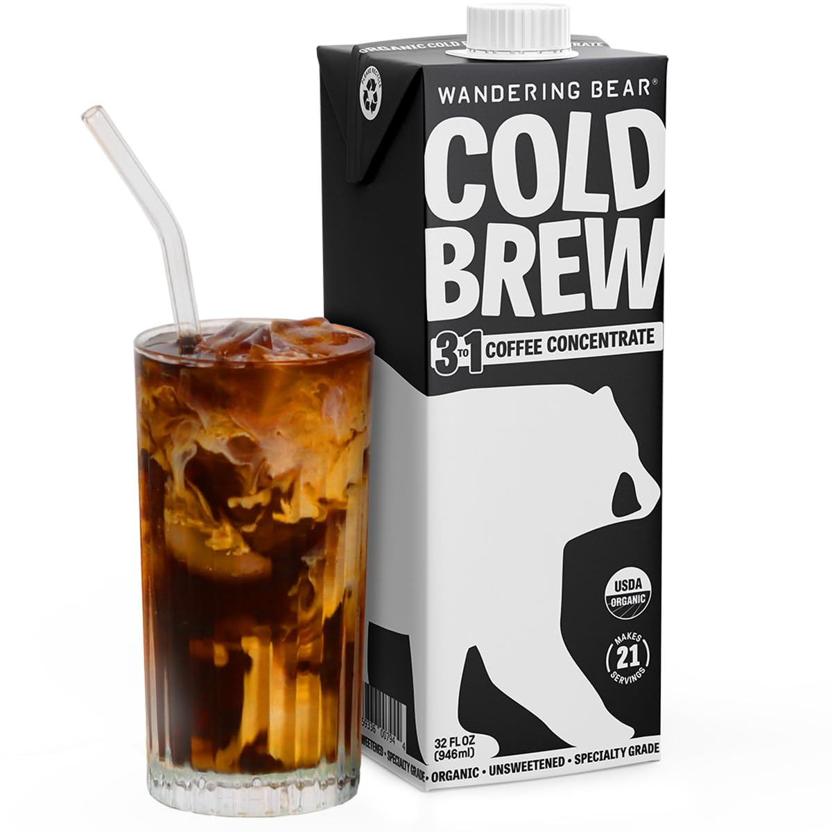 Amazon.com: Wandering Bear Organic Coffee Concentrate, Black Coffee ...