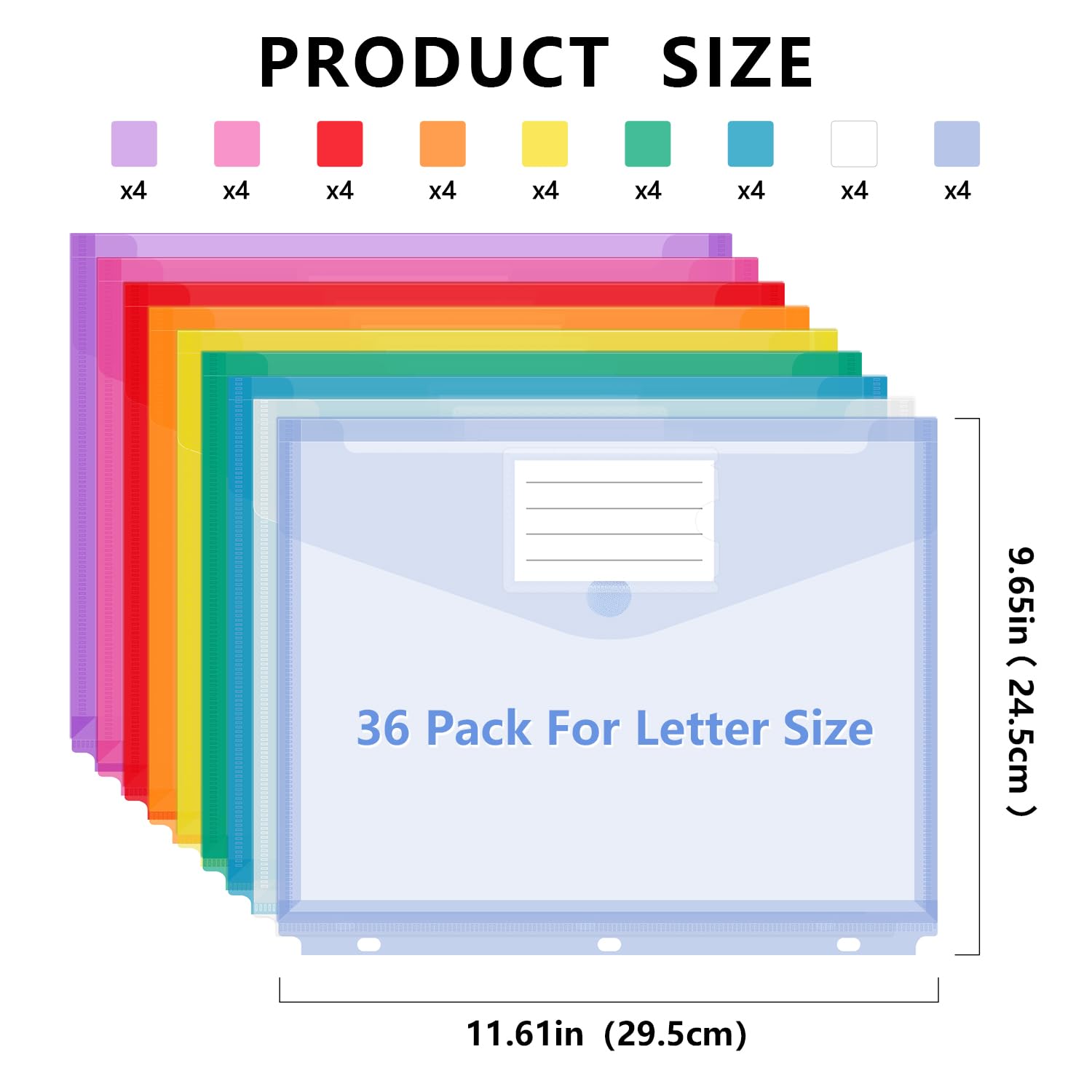 Snapklik.com : TOTiyea 36 Pack 3 Holes Binder Pocket Folders, Binder ...