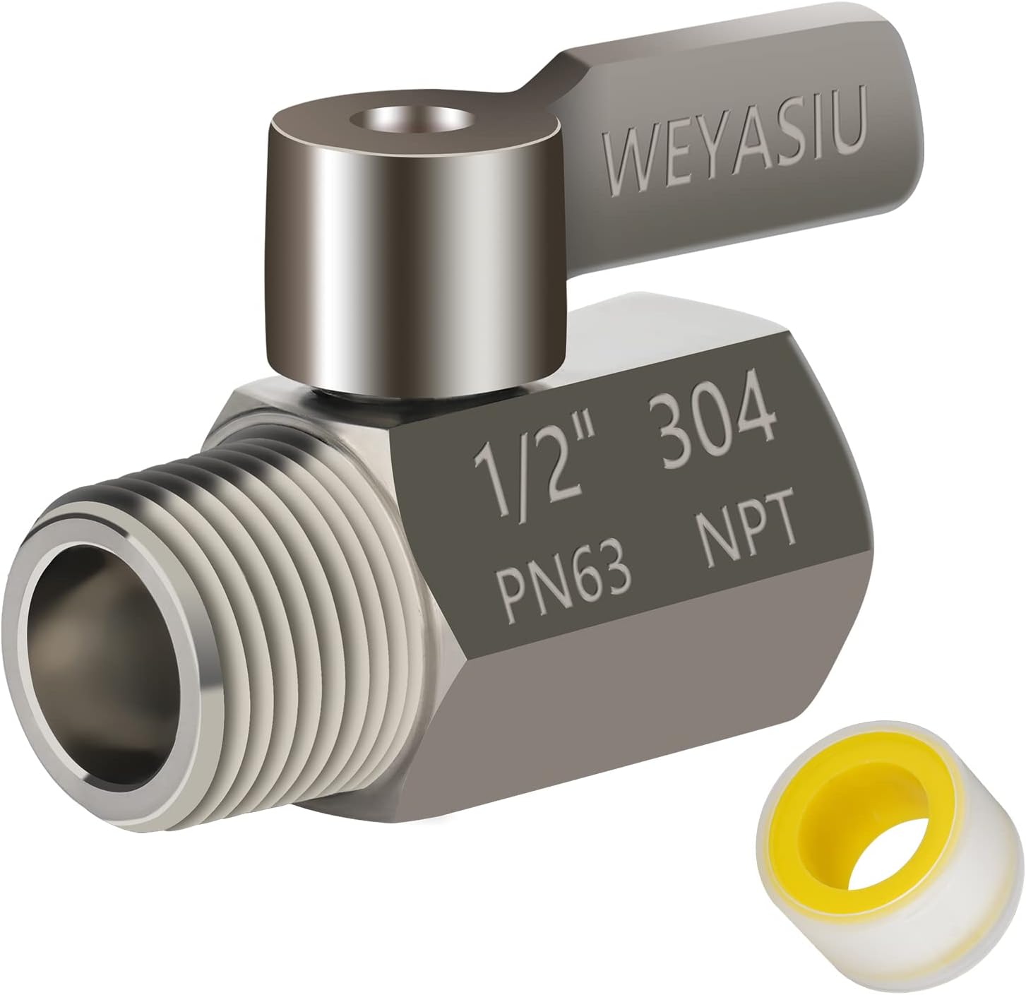 Shower Head Shut Off Value with Handle Lever, 304 Stainless Steel Water ...