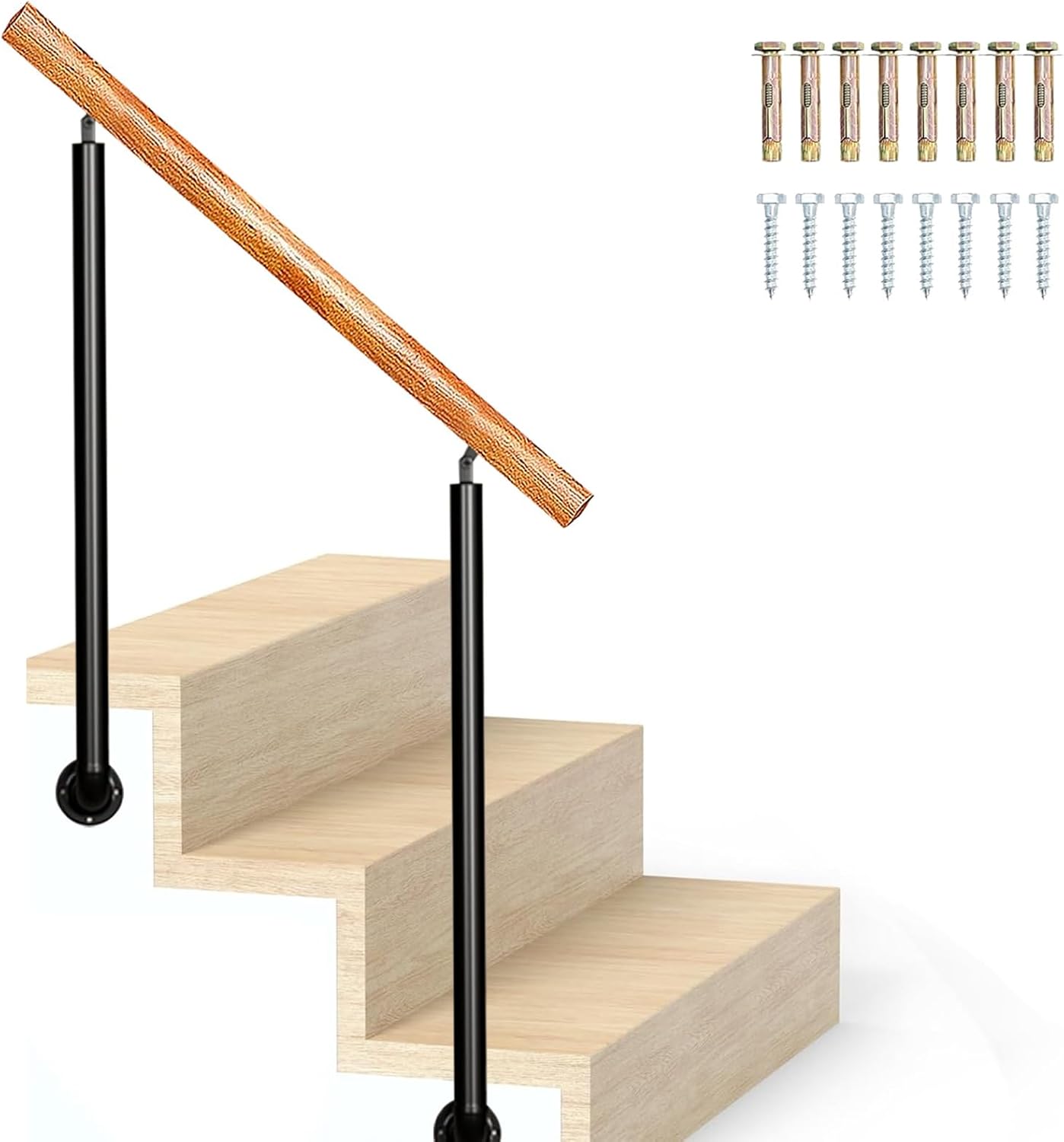 Amazon.com: MSHOSAC Handrails for Outdoor Steps｜Fits 2 to 3 Steps ...