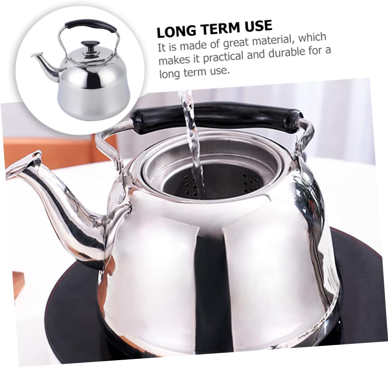 Yardwe Buzzing Kettle Induction Kettle Camping Tea Kettle Stainless Tea ...