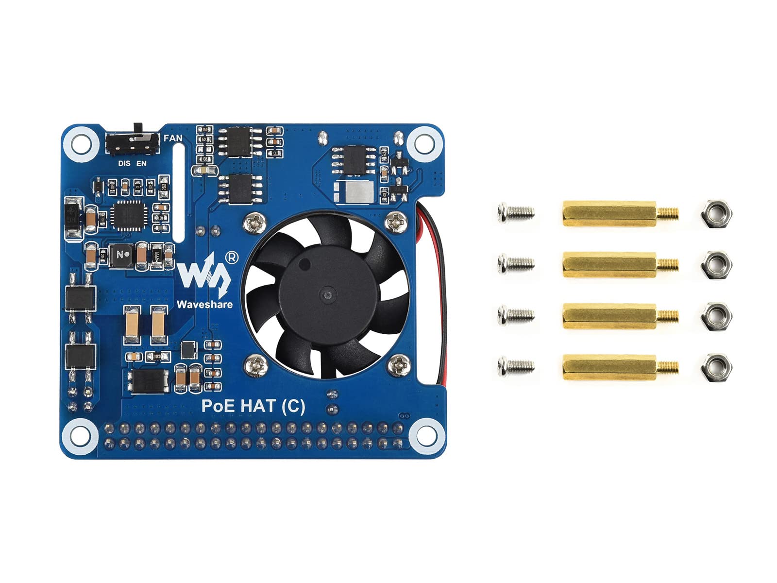 Amazon.com: Waveshare POE HAT Type C, Compatible with Raspberry Pi 3B+/4B, 802.3af/at Power ...