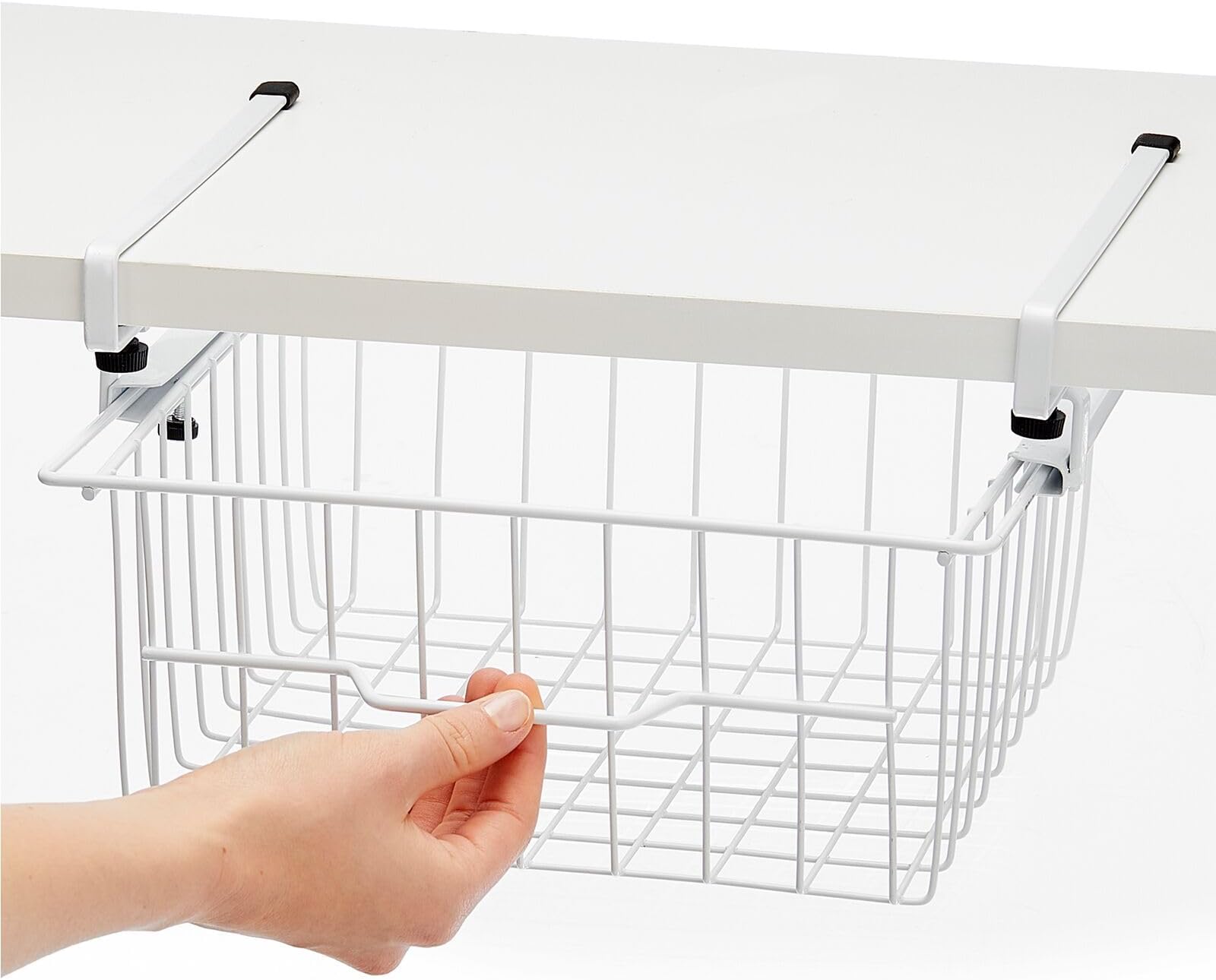 Amazon.com: mDesign Wire Under Shelf Organizer for Cabinet - Sliding ...