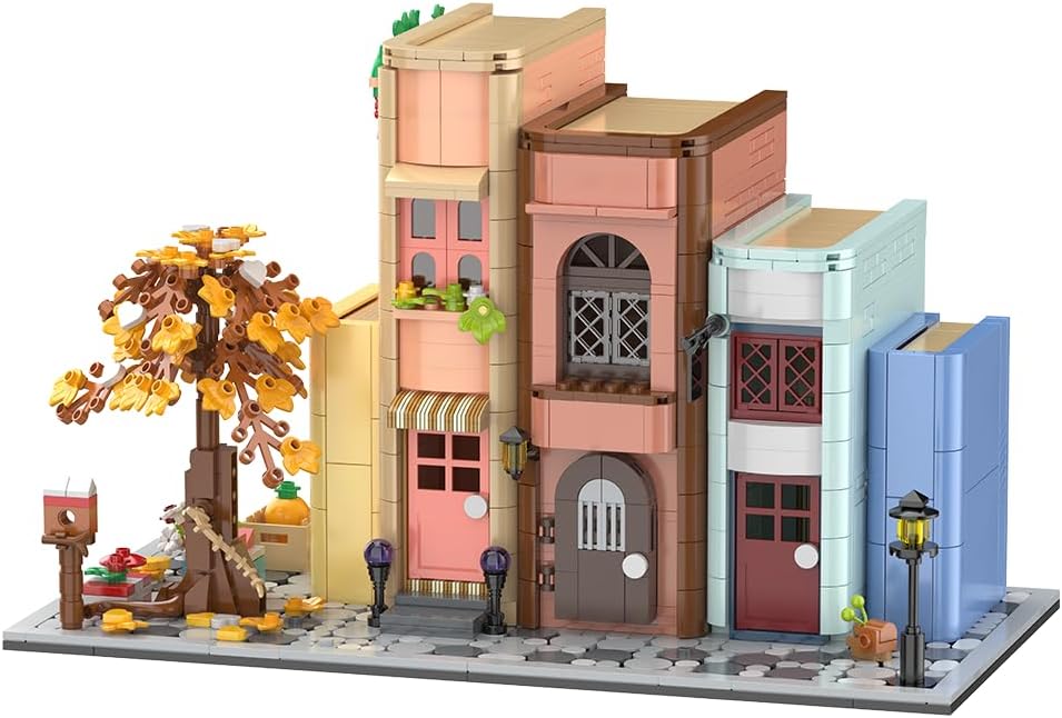 Amazon.com: RAVAYO Creative Bookcase Building Set, Cafe House Mini ...