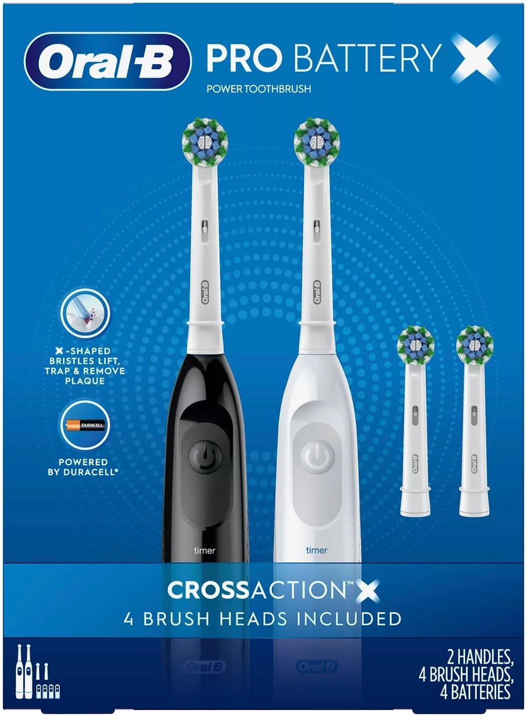 Amazon.com : Oral-B Pro Advantage Battery Power Toothbrush (2 Handles ...