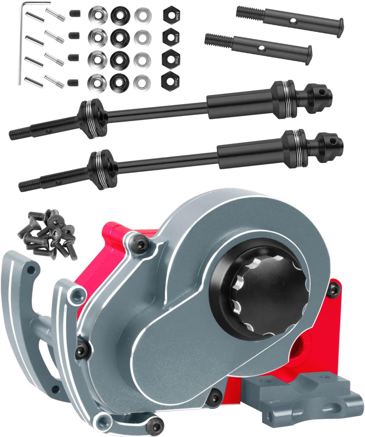 Amazon.com: RCMYou Aluminum Transmission Gearbox & Drive Shaft Axles ...