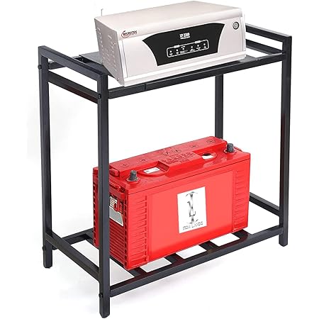 Livzing 2-Tier UPS Stand for Home and Office – Metal Inverter Trolley ...