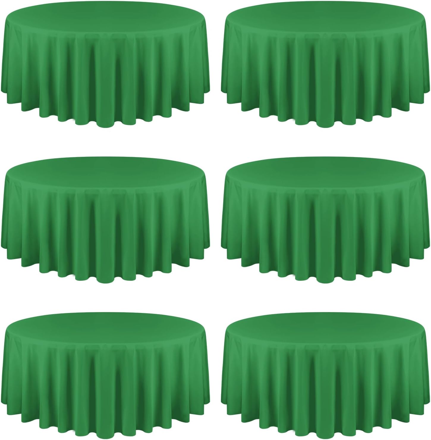 Amazon.com: YMHPRIDE 6 Pack Round Tablecloth Green Table Cloth 120 Inch ...