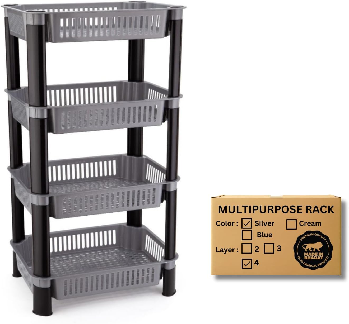 Morbrix Vegetable Trolley Rack for Kitchen Storage Plastic Vegetable ...