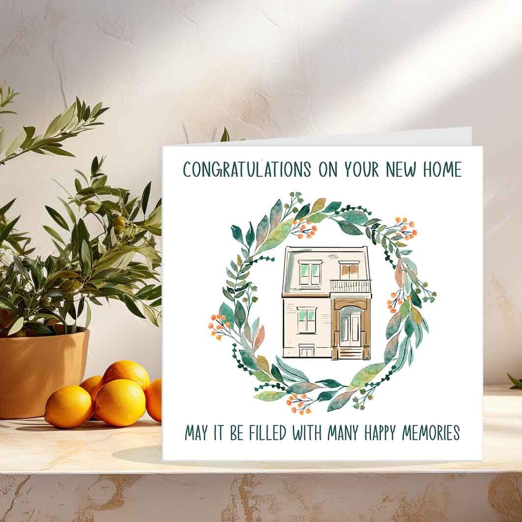 Happy Memories MOVING IN TOGETHER CARD NEON HEARTS (N54)