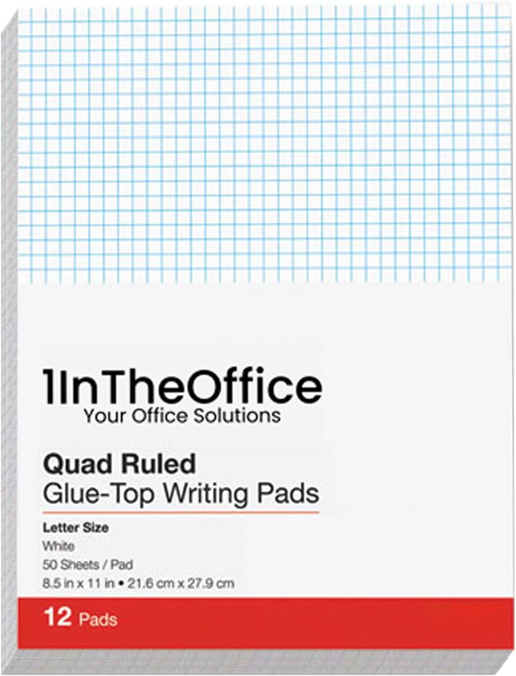 Amazon.com : 1InTheOffice Graph Paper Pads, Quadrille Ruled Writing Pad ...
