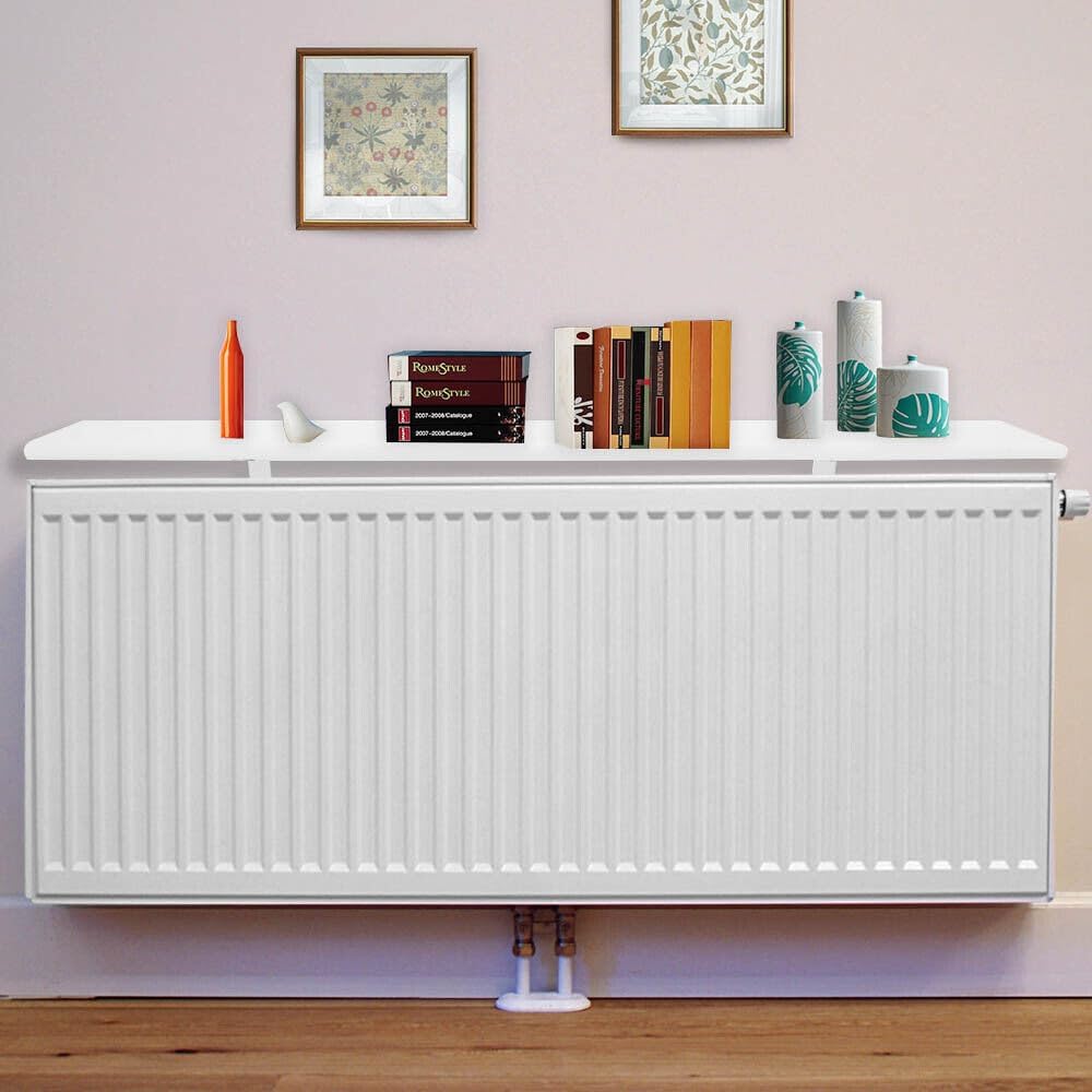 Youyijia White Painted Radiator Shelf 120x15x1.5cm with Rounded Edges ...