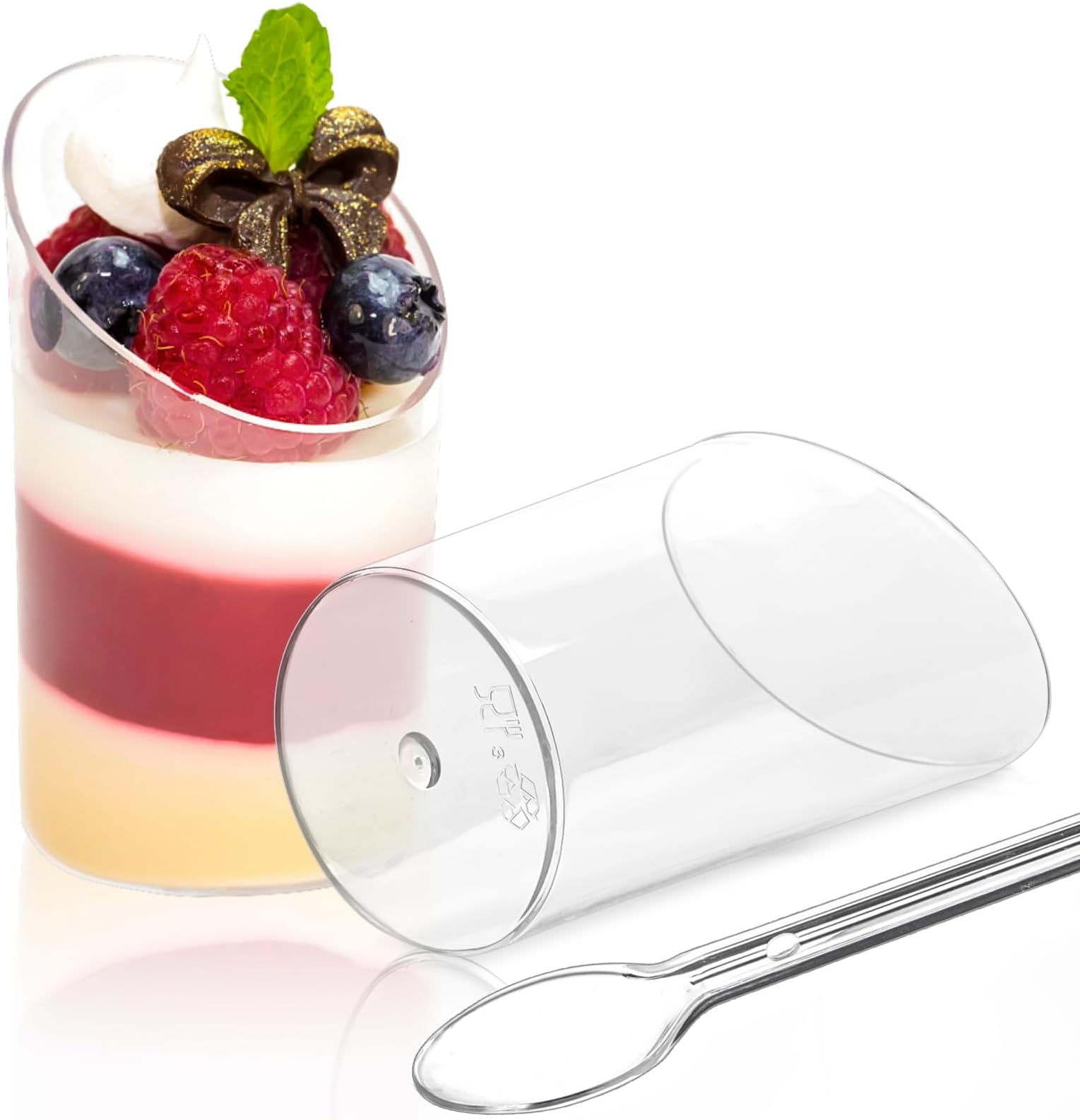 Amazon.com | Zappy Elegant Clear Slanted Cylinder Mini Dessert ...