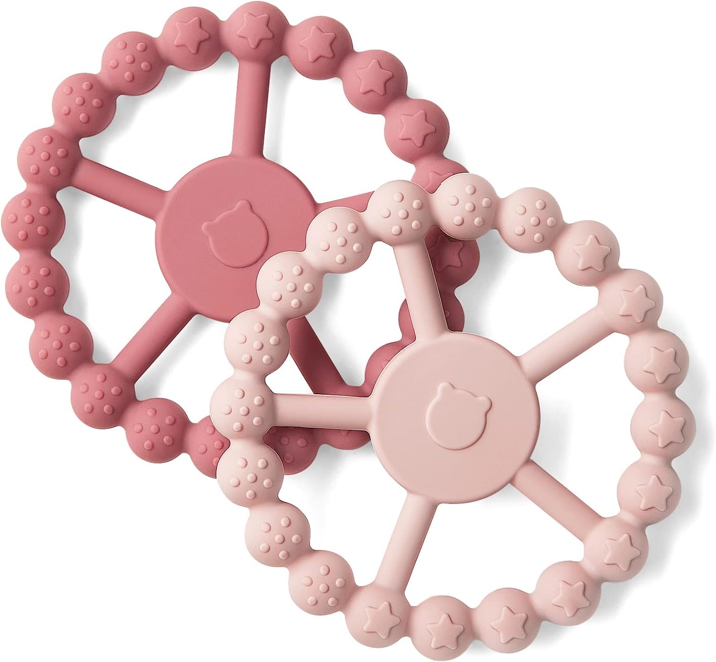 Amazon.com : Vicloon Baby Teether Toys, Silicone & Natural Wood Teether ...