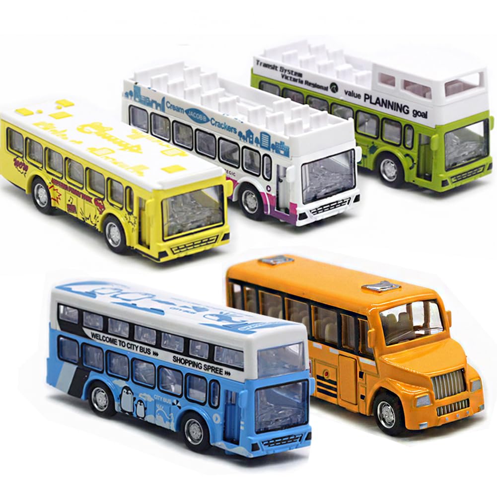 Snapklik.com : KIDAMI School Bus Toys Cars Set Die Cast Metal Toy Cars ...