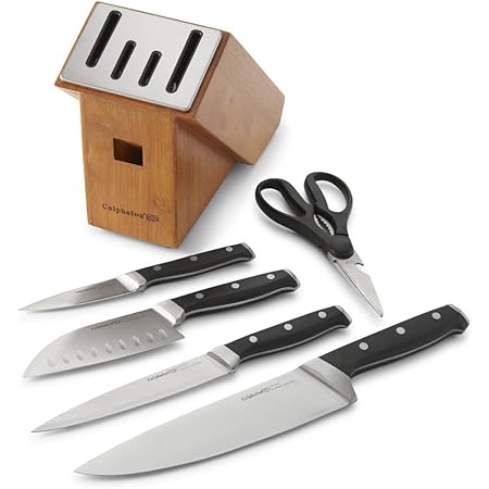 Amazon.com: Calphalon Kitchen Knife Set with Self-Sharpening Block, 15 ...