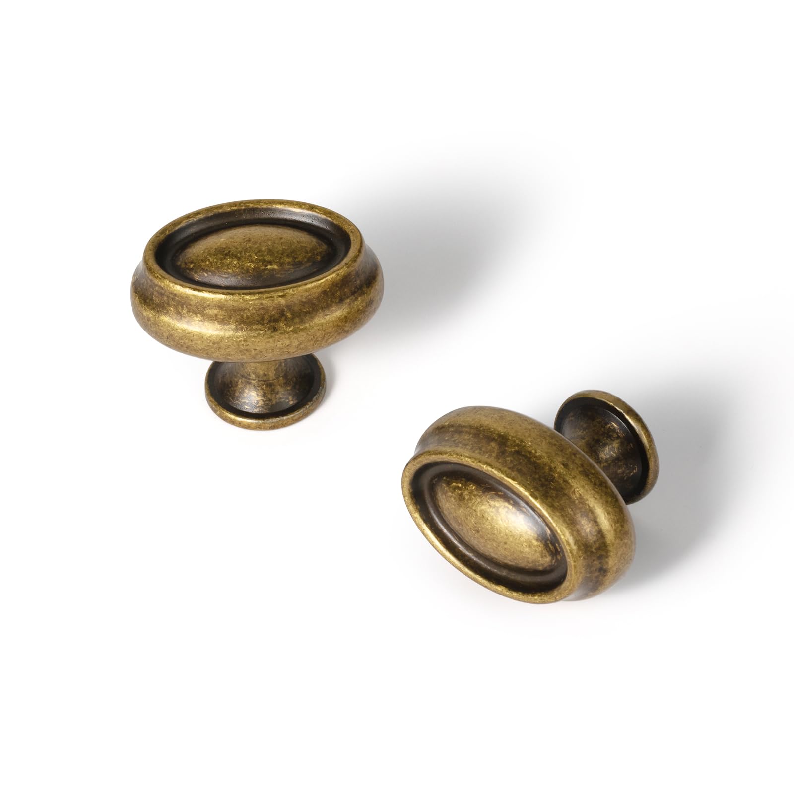 Yanxia Set of 12 Antique Brass Double-Ring Cabinet Knobs – Vintage ...