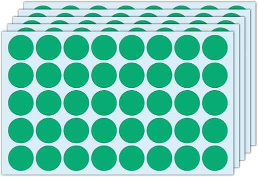 1000 Pieces, 25mm - Green Dot Stickers, Round Circle Sticky Dots Labels ...
