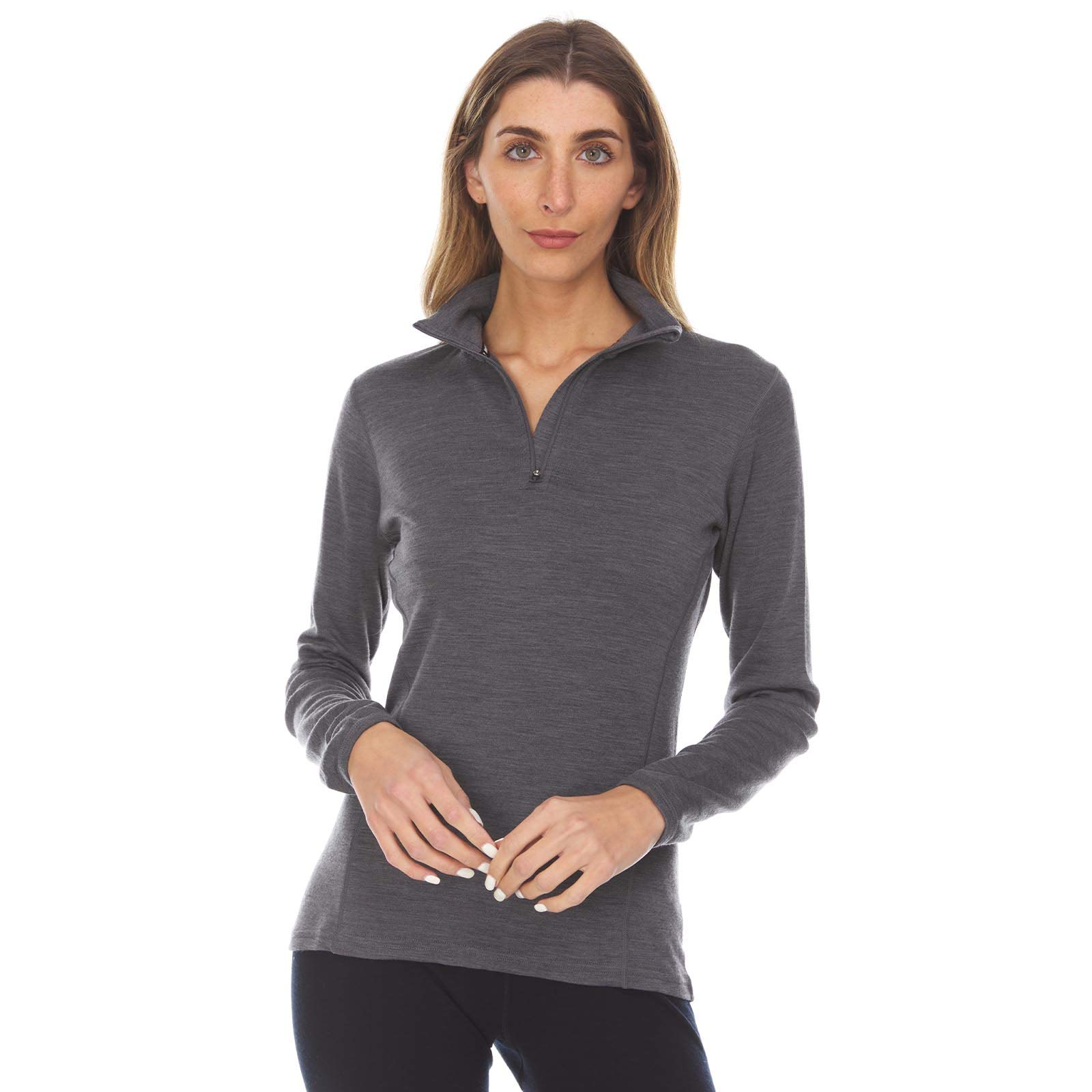 Snapklik.com : 100% Merino Wool - Midweight Womens 1/4 Zip - Midlayer ...