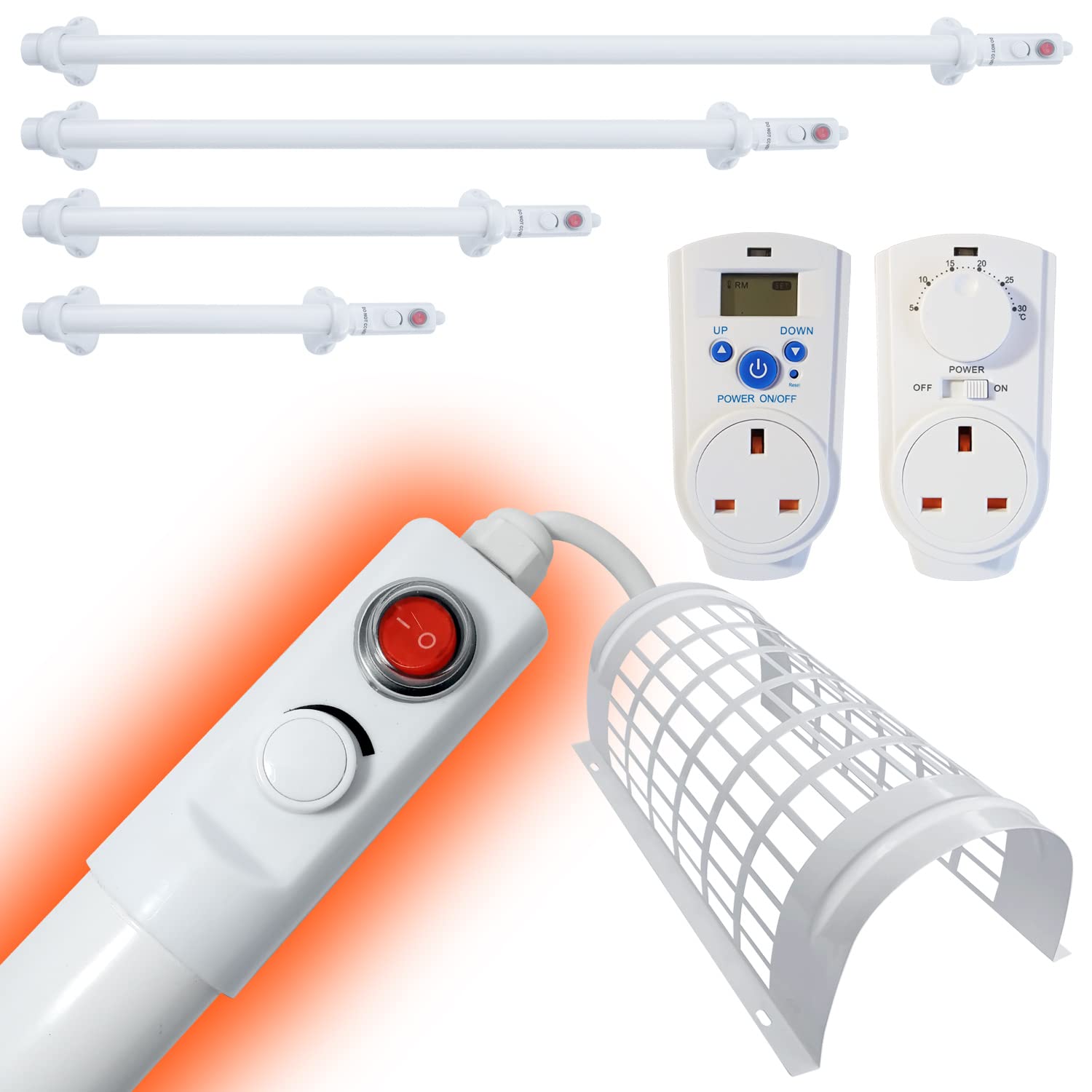 Elixir Gardens Low Energy Economical Tube/Tubular Heater with Built-In ...