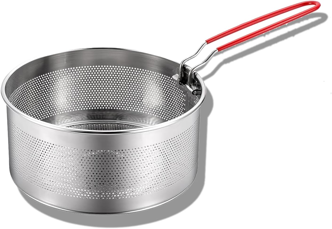Amazon.com: Large Flat Cylinder Wok Strainer Colander Fry Basket ...