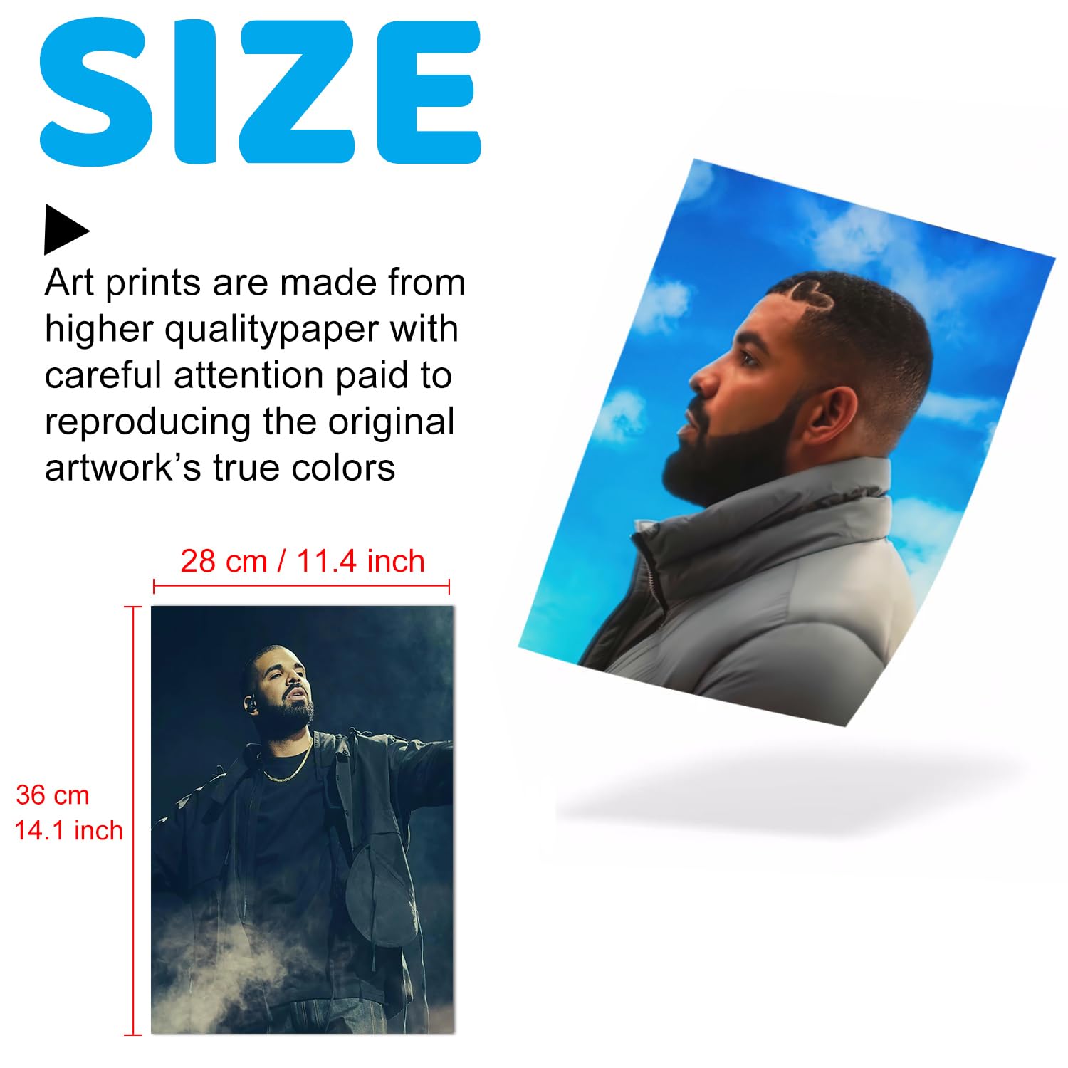 GTOTd Singer Drake Wall Poster(12 Pack with Wall Collage Kit) 14″ x 11 ...