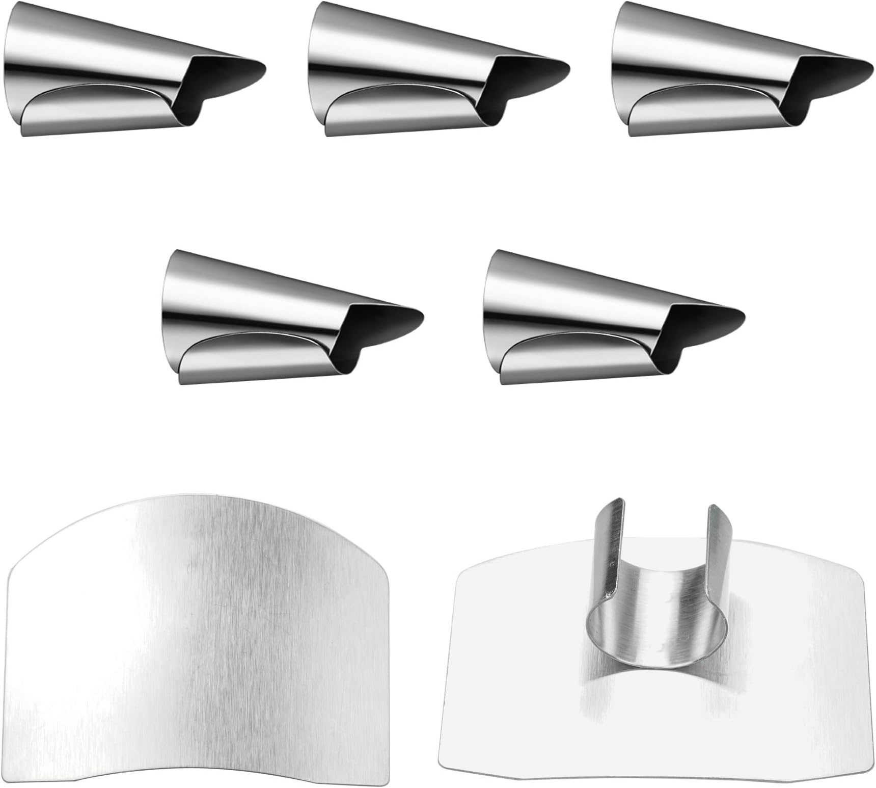 DonLeeving 6 Pcs Stainless Steel Finger Guard Knife Finger Ring Kitchen ...