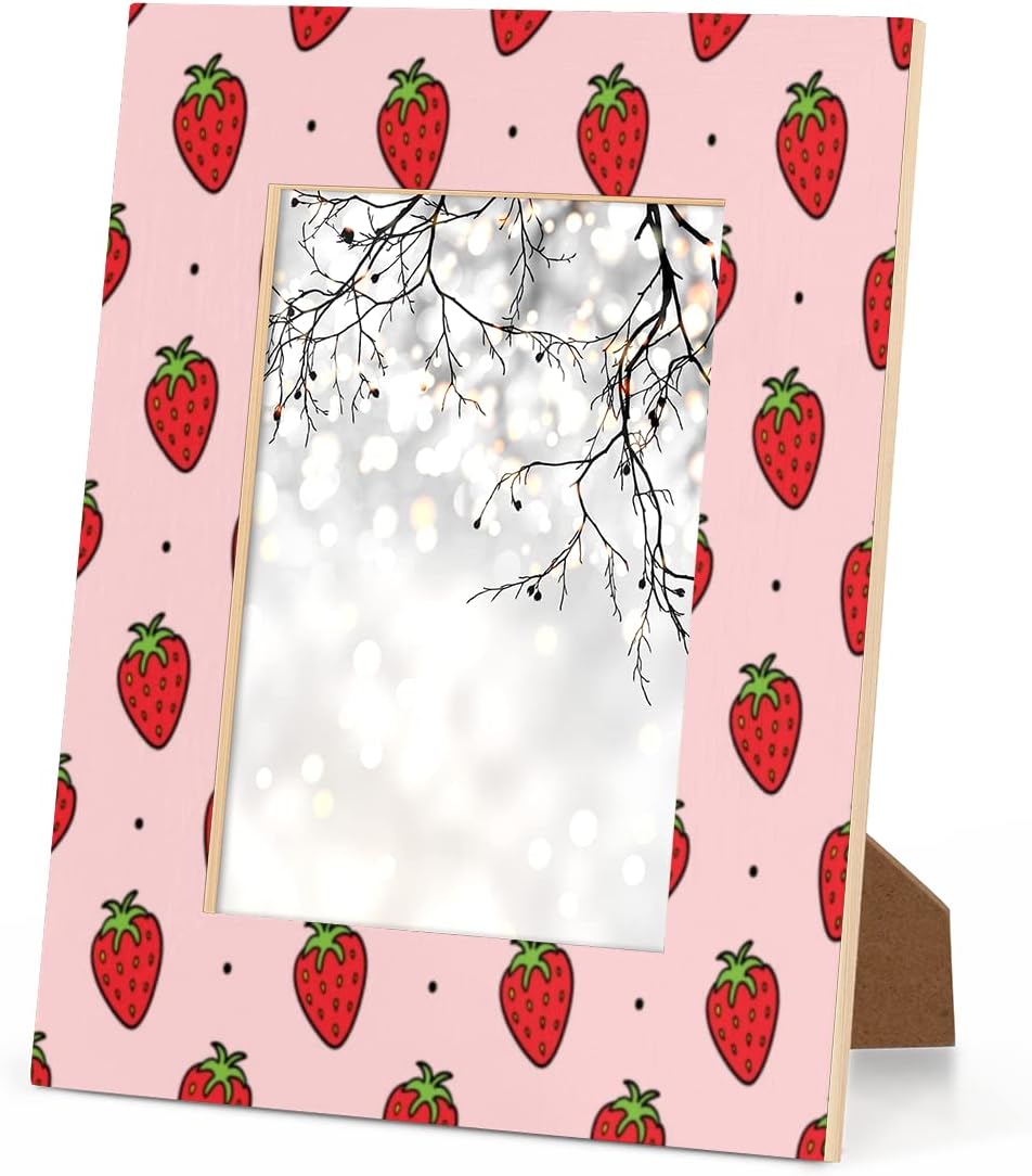 Amazon.com - Red Strawberry 5x7 Picture Frame, Cute Fruit Pattern ...