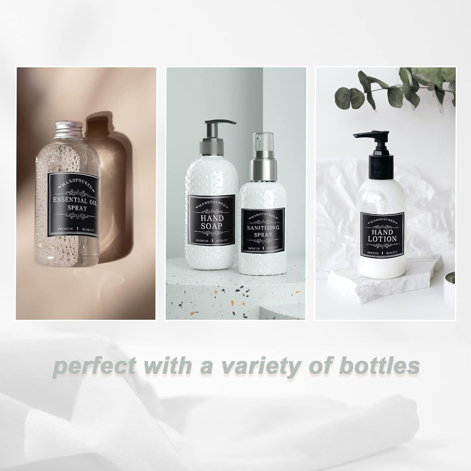 AIEX 24pcs Hand Soap Labels, Waterproof Soap Labels for Glass/Plastic ...