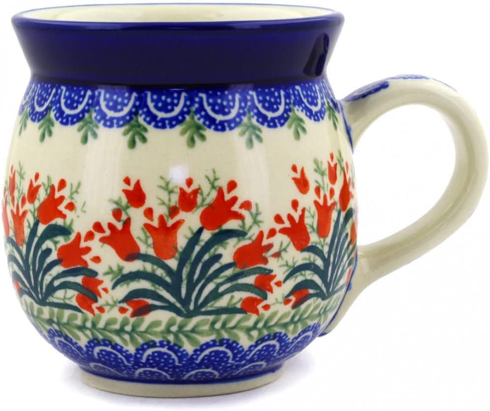 Amazon.com | Polish Pottery Mug - 15 oz. Bubble - Maraschino: Coffee ...