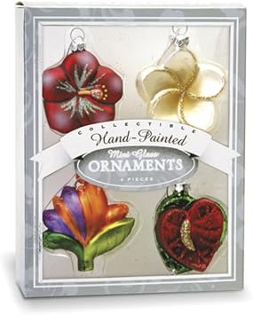 Amazon.com: Island Heritage 4-Pack Holiday Flowers Tree Collectible ...