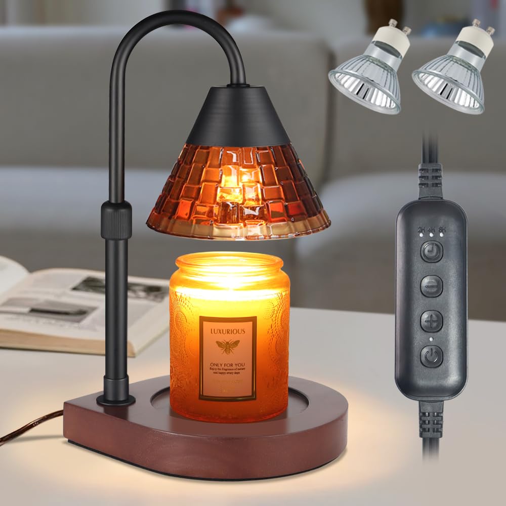 Amazon.com: Candle Warmer Lamp with Timer Dimmable Electric Candle ...