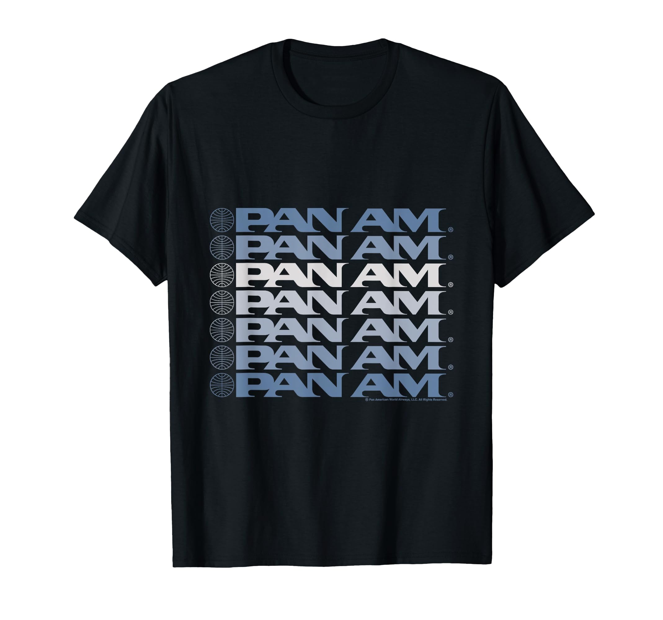 Amazon.com: Pan Am Light Blue Gradient Cascade T-Shirt : Clothing ...